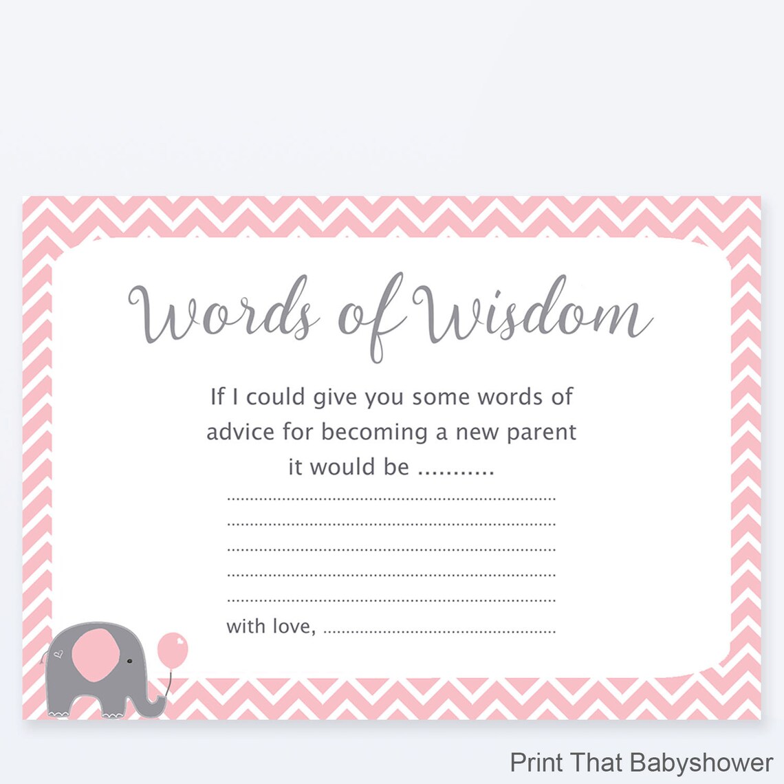 Baby Shower Games Baby Words of Wisdom Baby Advice Cards - Etsy