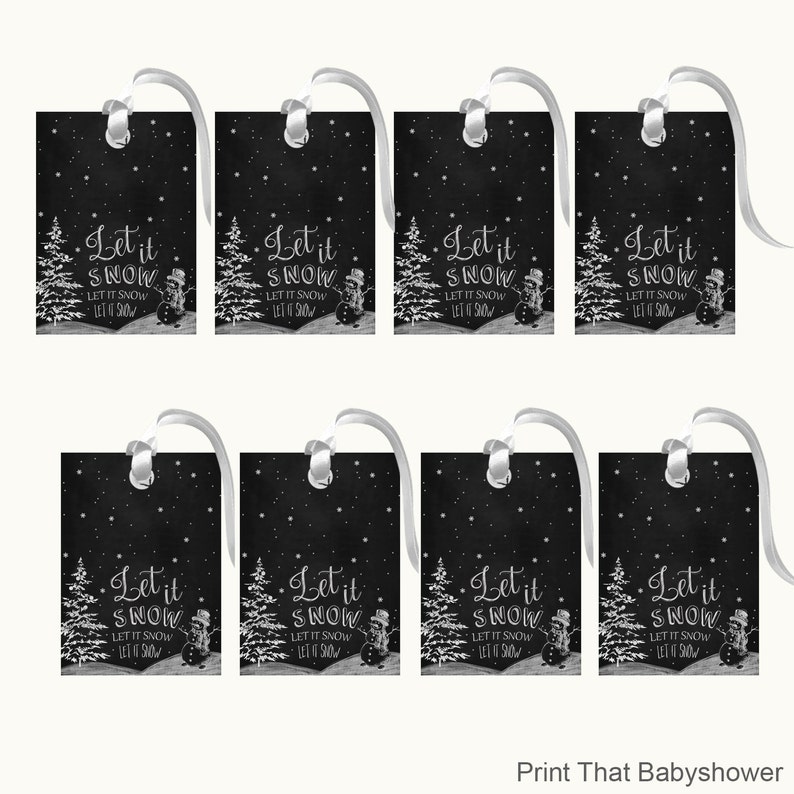 Printable Christmas Tags Let It Snow Christmas Gift Tags | Etsy