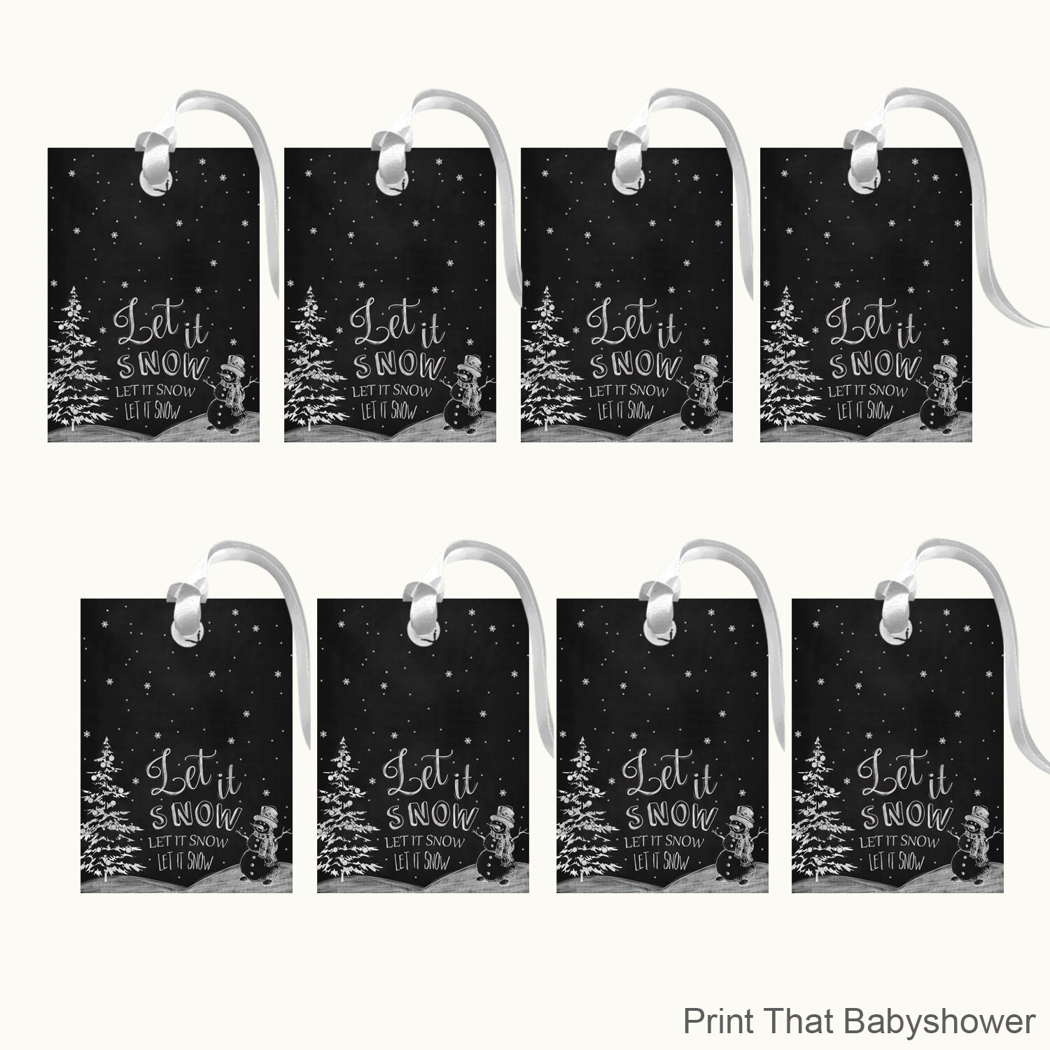 Printable Christmas Tags Let It Snow Christmas Gift Tags - Etsy UK