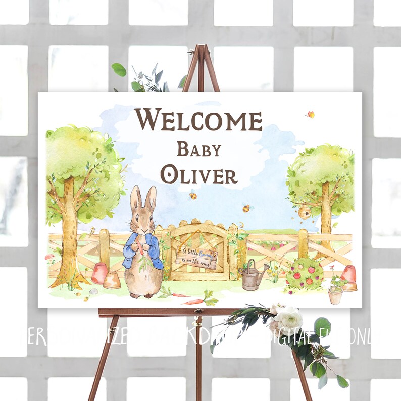 Peter Rabbit Baby Shower Backdrop Baby Shower Backdrop - Etsy