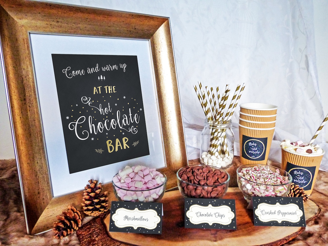 Hot Chocolate Bar Printable Set Hot Cocoa Party Cocoa Bar - Etsy
