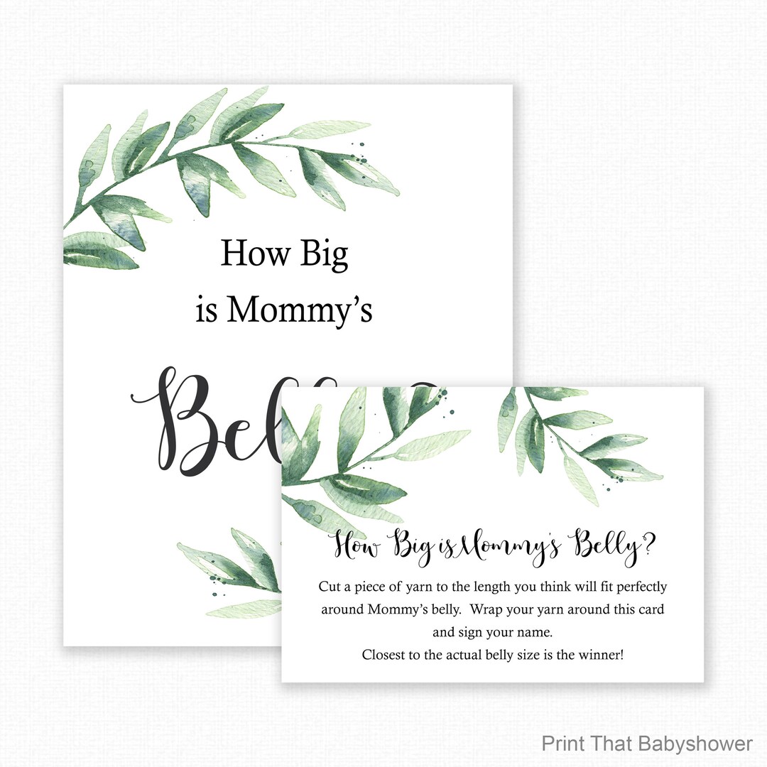 Baby Shower Games How Big is Mommy's Belly Game - Etsy