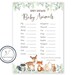 Baby Shower Games Baby Animals Name Game Woodland Baby Shower Baby ...