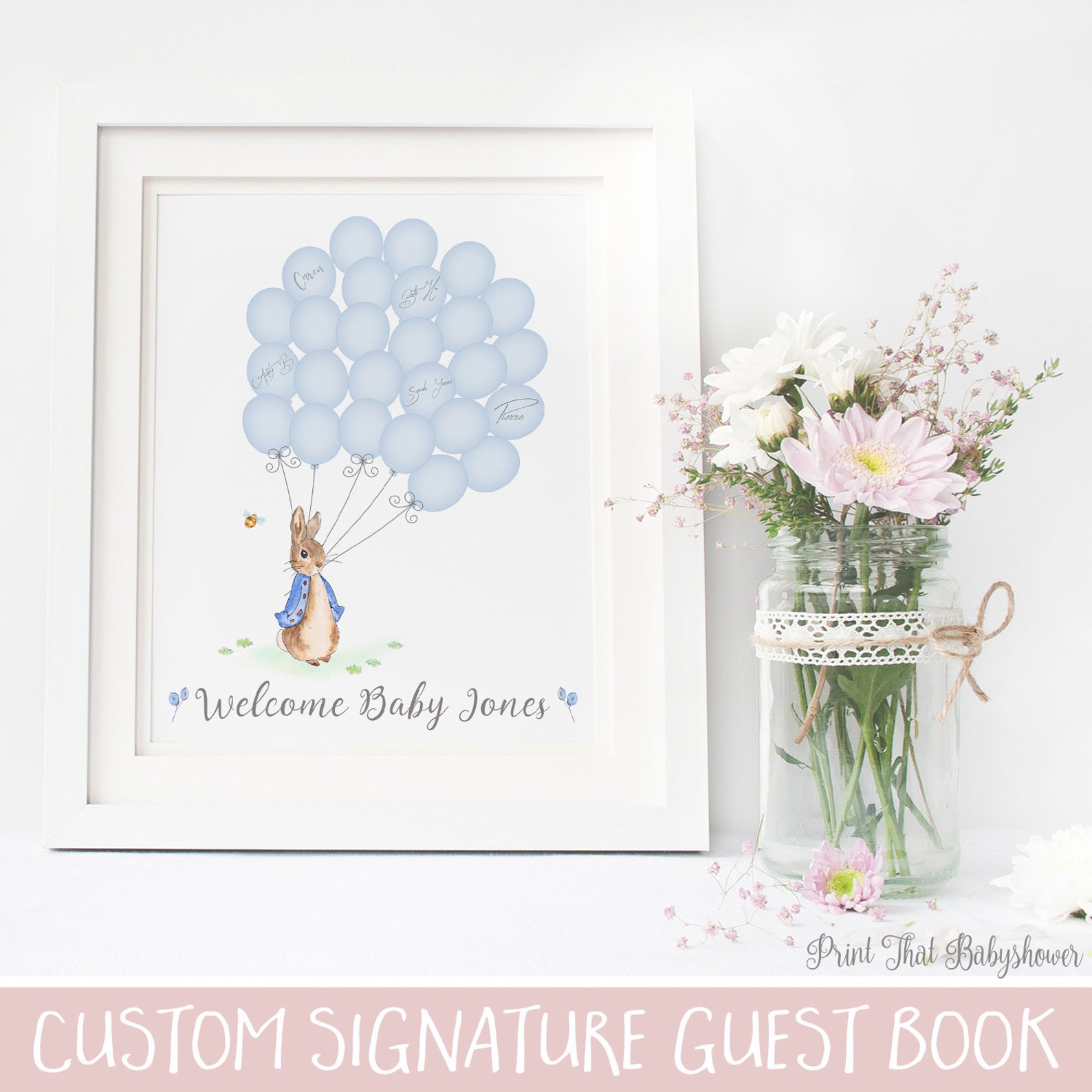 Baby Shower Signature Guest Book Peter Rabbit Baby Shower | Etsy