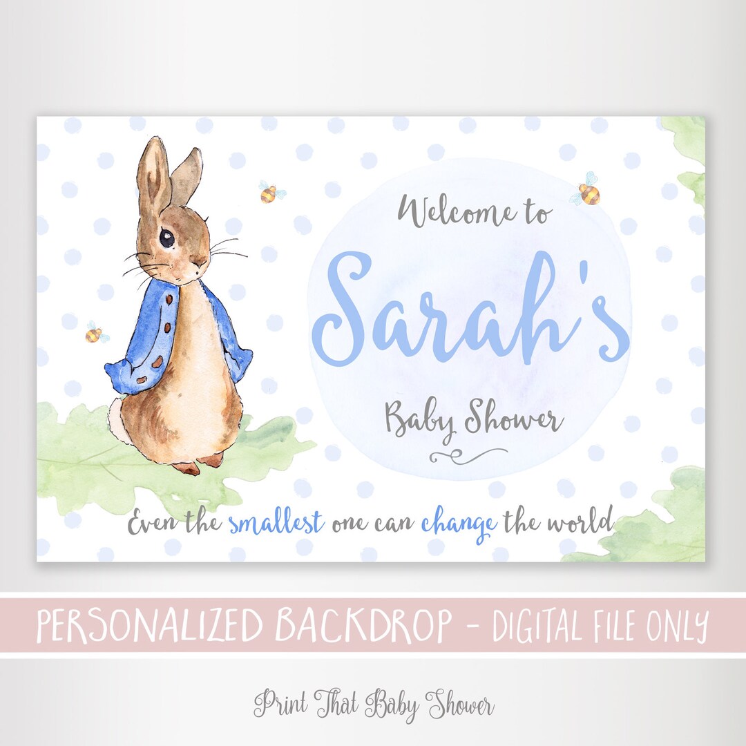 Peter Rabbit Baby Shower Backdrop - Baby Shower Backdrop - Printable ...