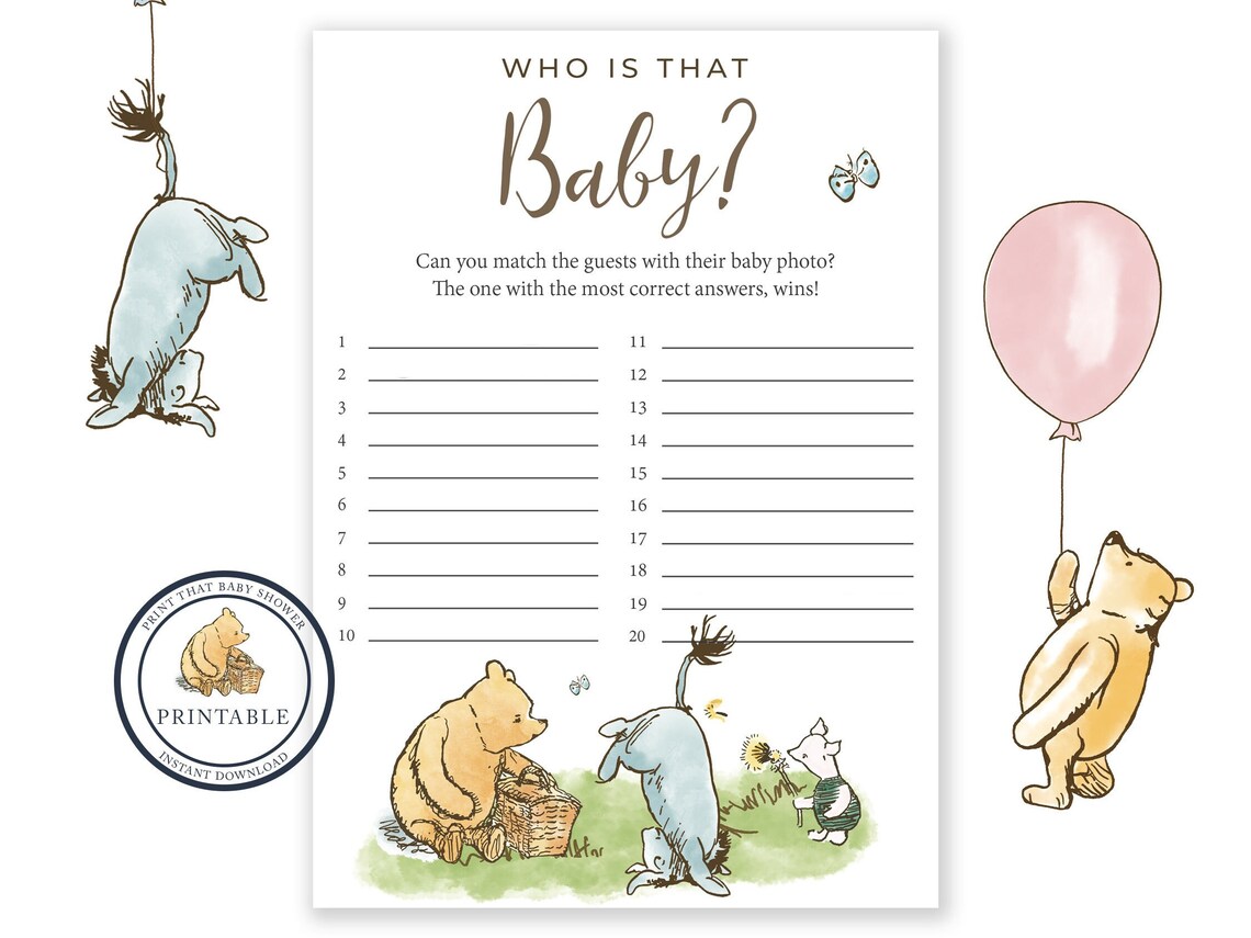 Baby Shower Game - Who's That Baby Game - Guess the Baby Photo Game ...