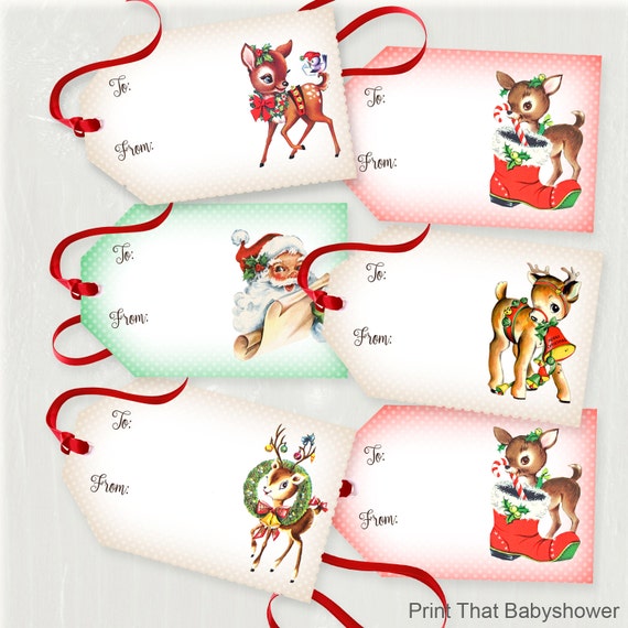 Printable Christmas Tags - Reindeer Gift Tags - Christmas Reindeer Tags ...