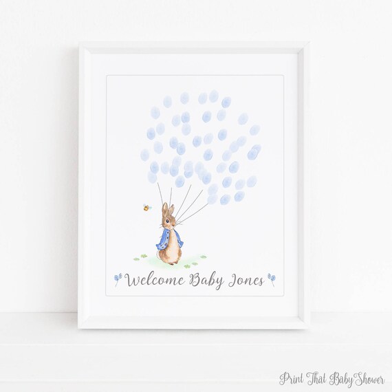 Baby Shower Fingerprint Guest Book - Peter Rabbit Baby Shower ...