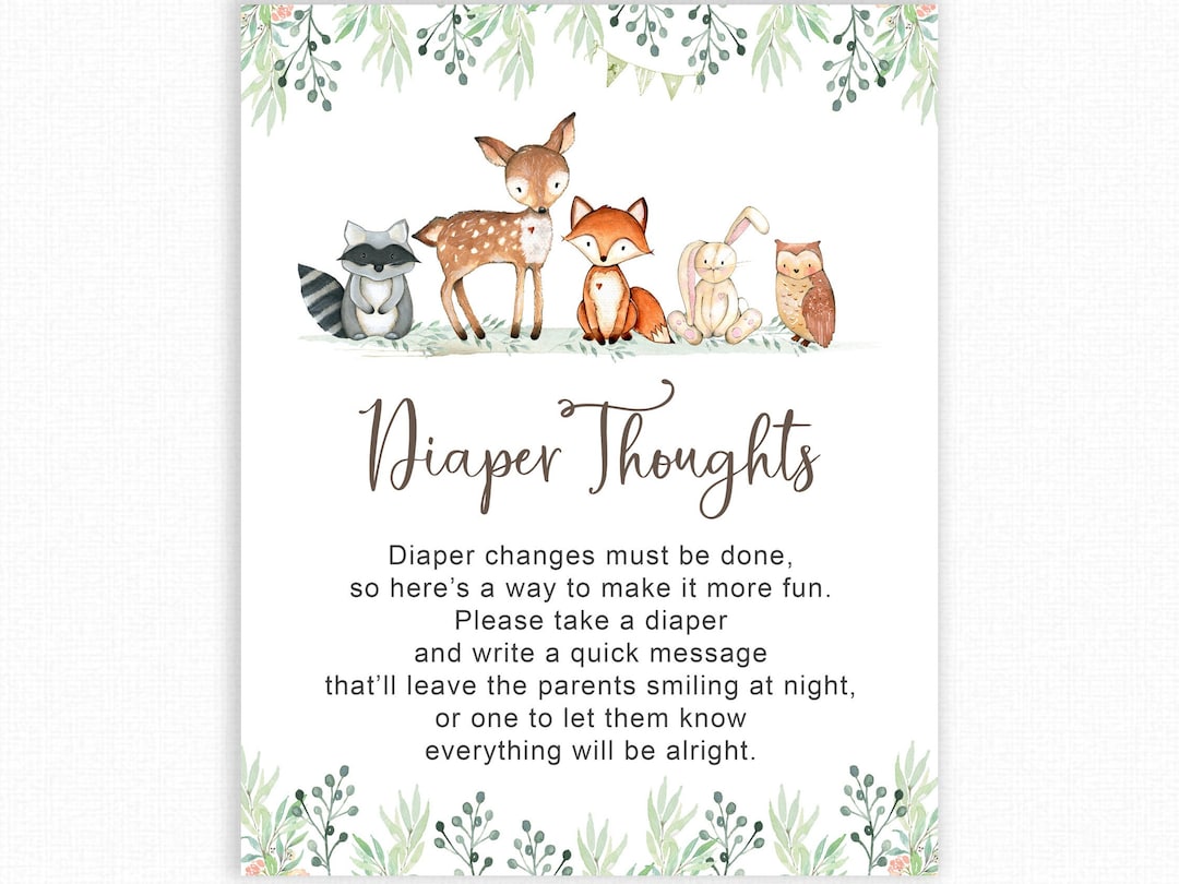 Baby Shower Game - Diaper Thoughts - Nappy Thoughts - Write on Diaper ...