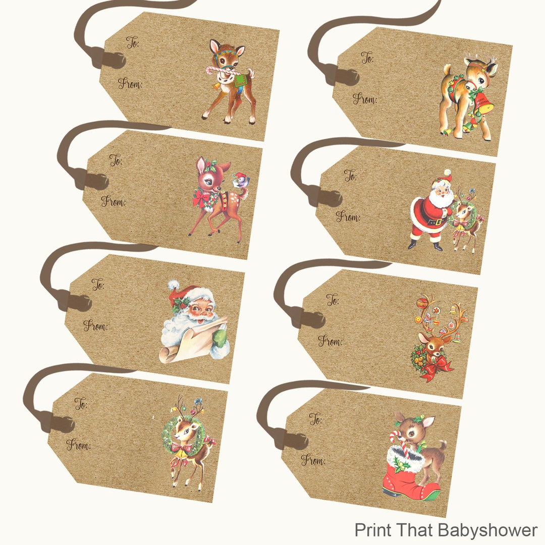 Printable Christmas Tags - Merry Christmas Gift Tags - Tags - Set of 8 ...