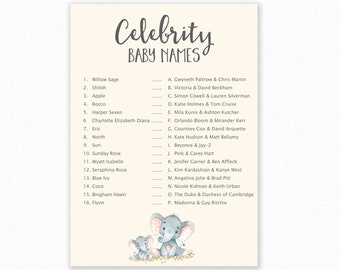 Baby Shower Games Celebrity Baby Name Game Celebrity Baby - Etsy