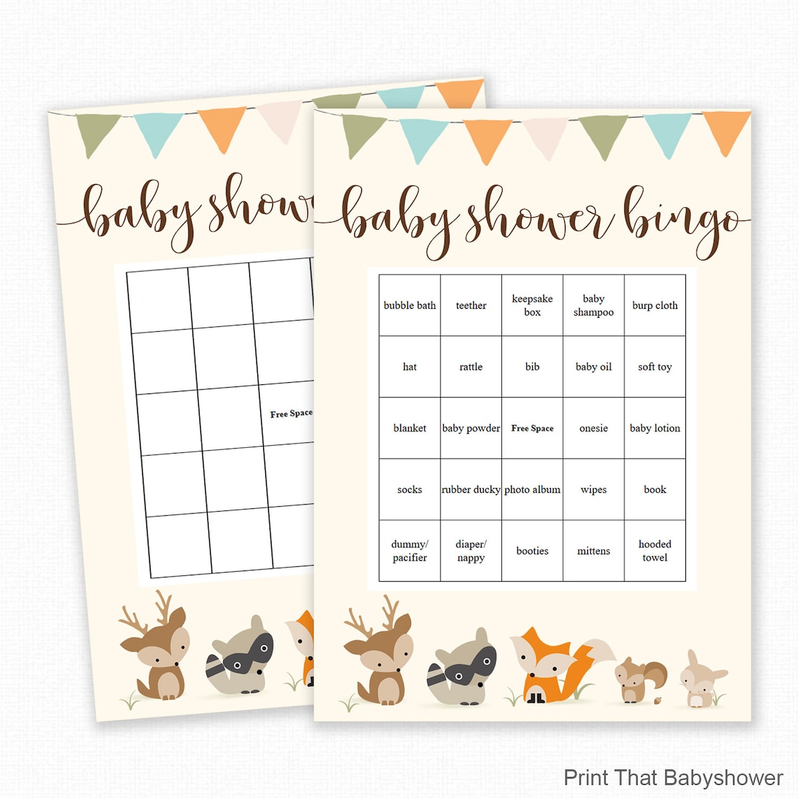 Baby Shower Bingo Cards Printable Baby Shower Games | Etsy