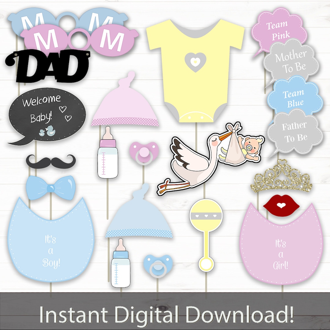 Baby Shower Photo Booth Props - 23 Baby Shower Props - It's a Girl - It ...