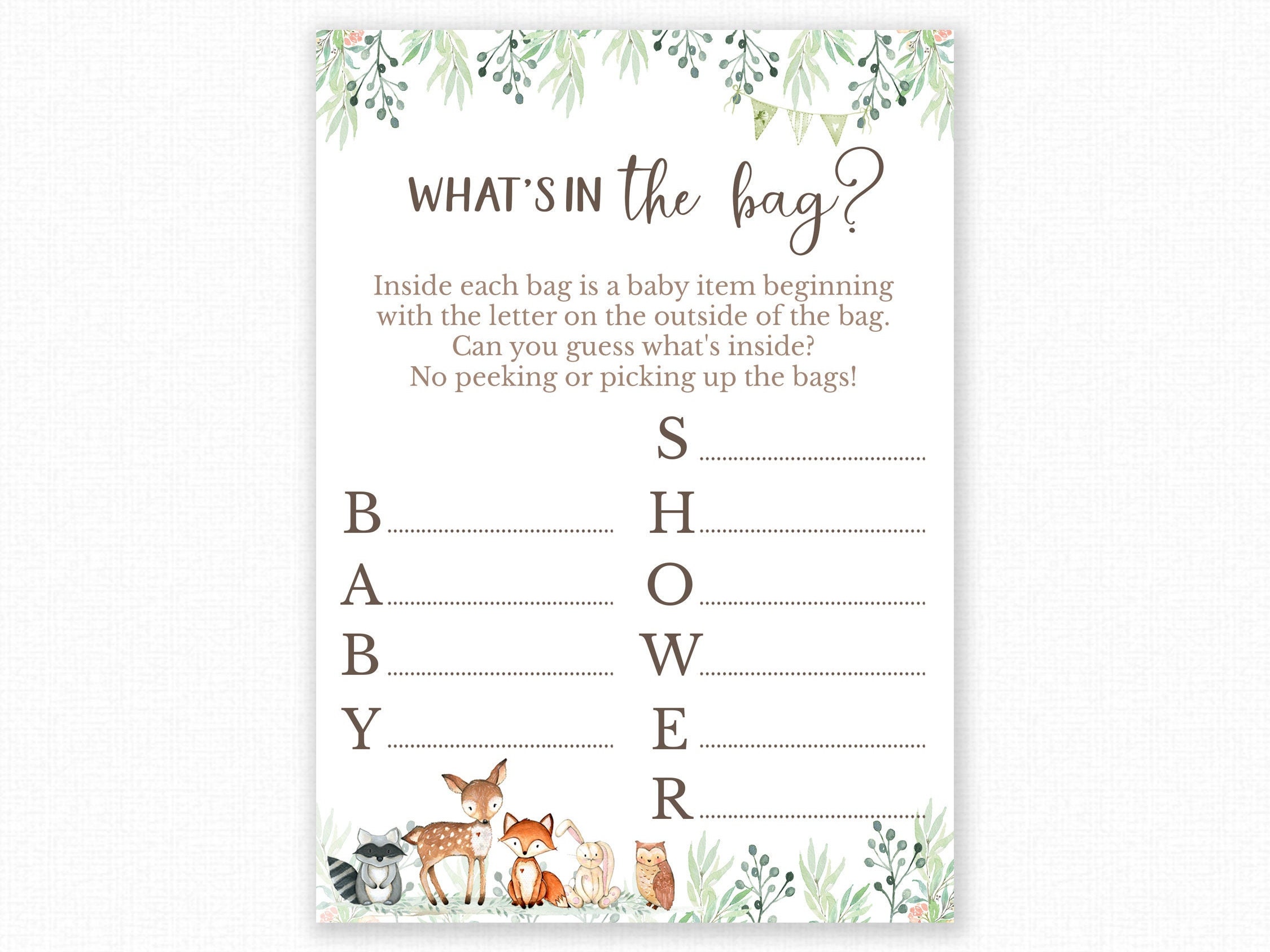 Baby Shower Games - Guess What's in the Bag Game - Baby Shower Guessign ...