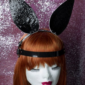 Glitter Bunny Rabbit Ears Pvc Fetish Headpiece - Head Harness - - Etsy