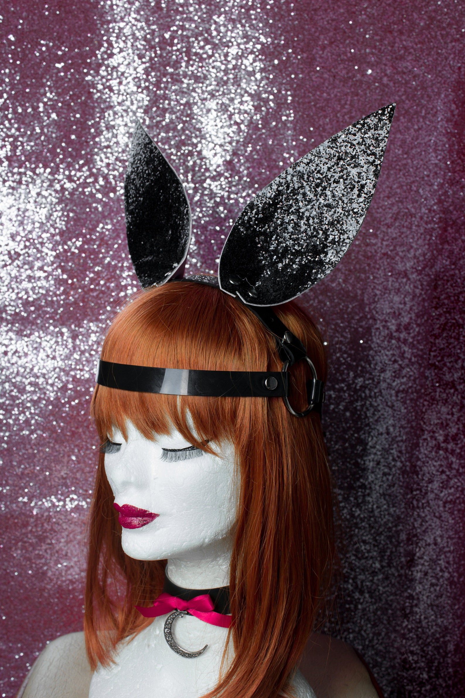 Glitter Bunny Rabbit Ears Pvc Fetish Headpiece Head Harness | Etsy
