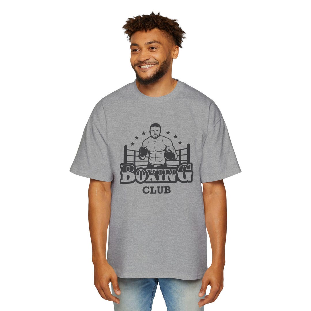 Boxing Club Oversized Tee: 100% Carded Cotton Gym Wear - Etsy