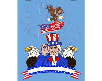 Creepy Uncle Sam Horror Art Print: Gothic 4th of July (PNG File) - Etsy