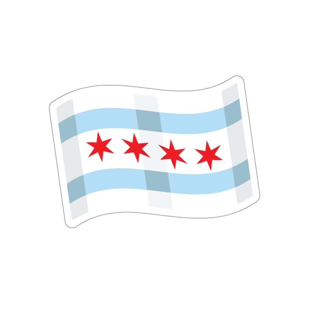 Waving Chicago Flag Kiss-cut Sticker - Etsy
