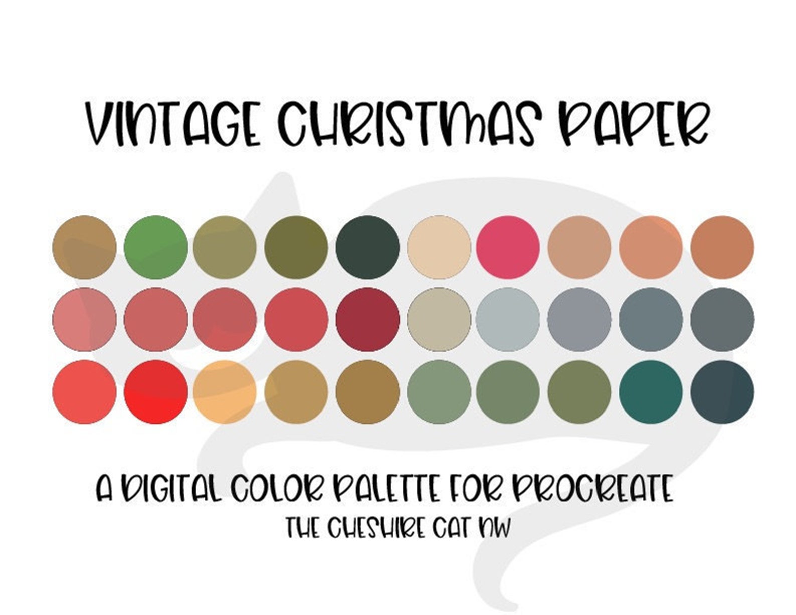 Procreate Vintage Christmas Paper Color Palette Etsy