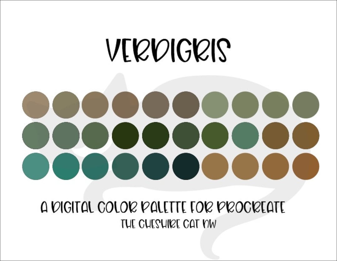Procreate - Verdigris Color Palette - Etsy