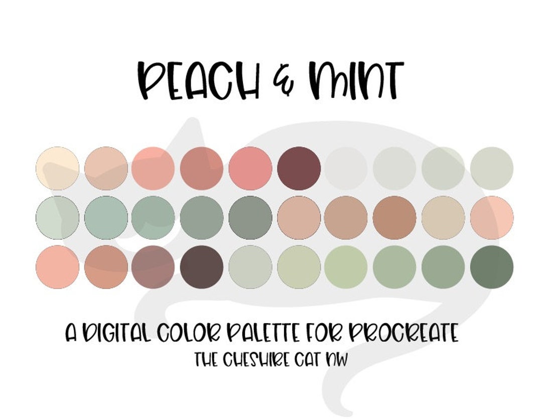 Procreate Peach And Mint Color Palette Etsy