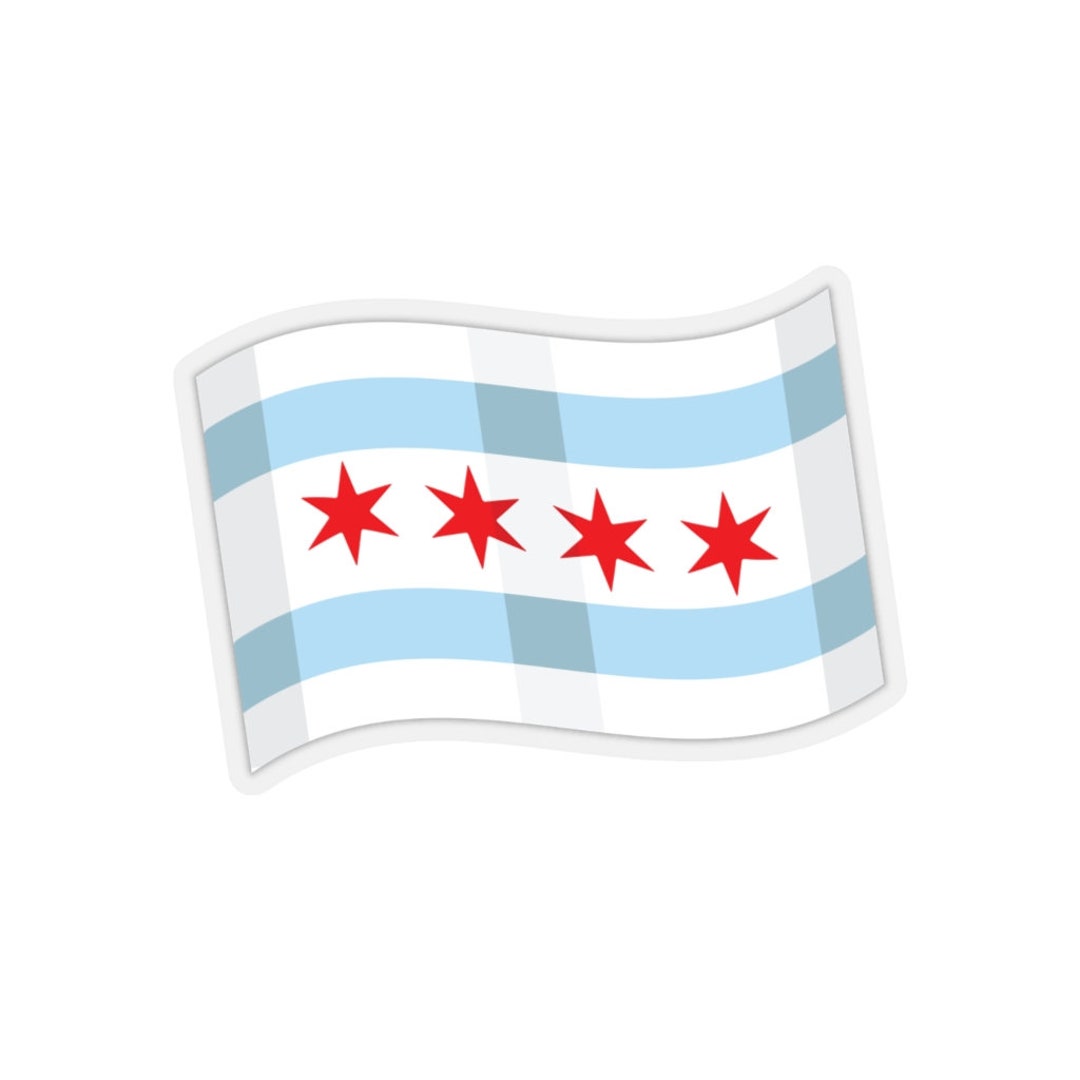 Waving Chicago Flag Kiss-cut Sticker - Etsy