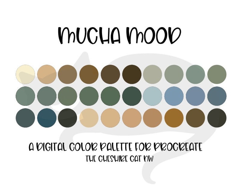 Procreate - Mucha Mood Color Palette - Etsy