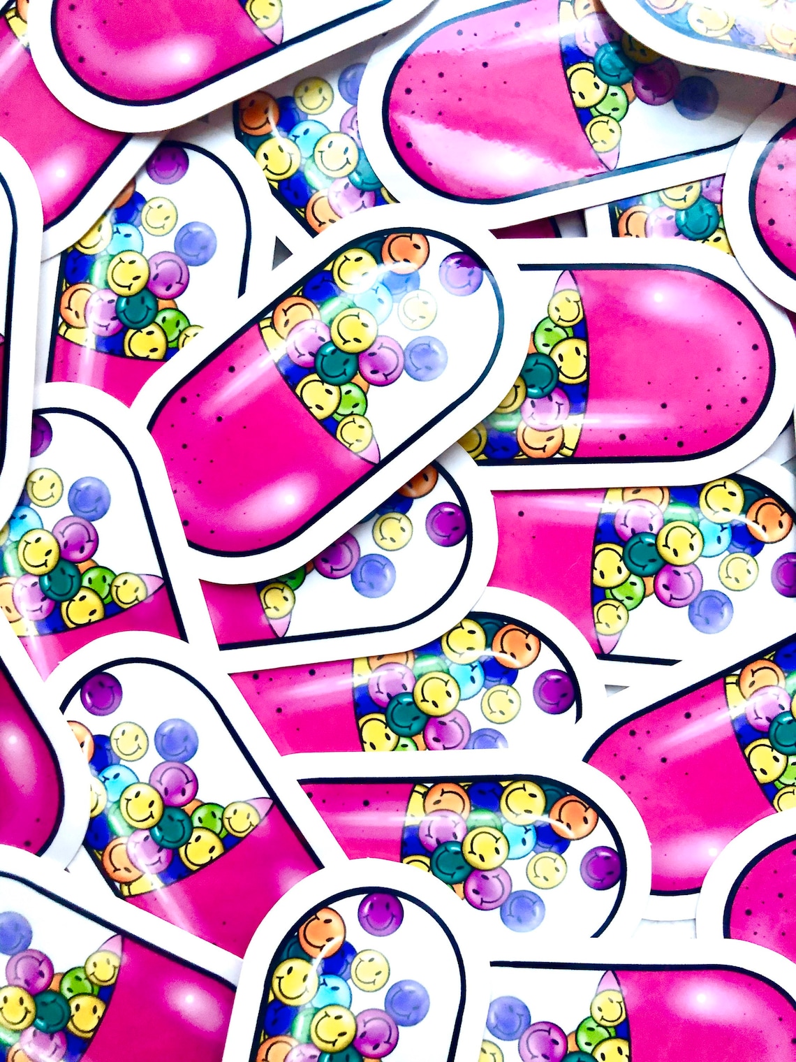 Happy Pill Sticker - Etsy