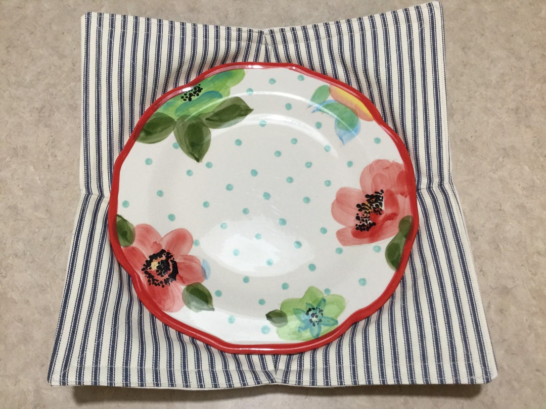 Ticking Fabric Plate Cozies, Plate Cozy, Plate Bowl Cozy, French ...
