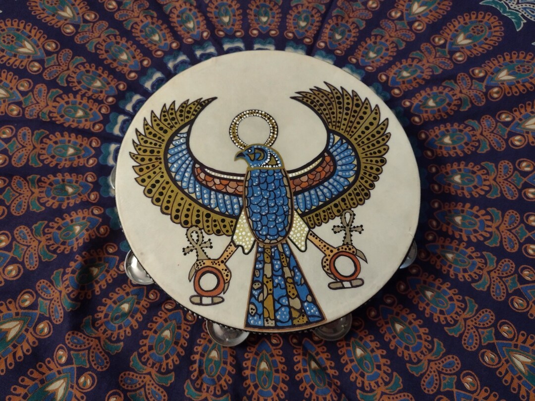 Tambourine Hand Painted Egyptian God Winged Horus - Etsy