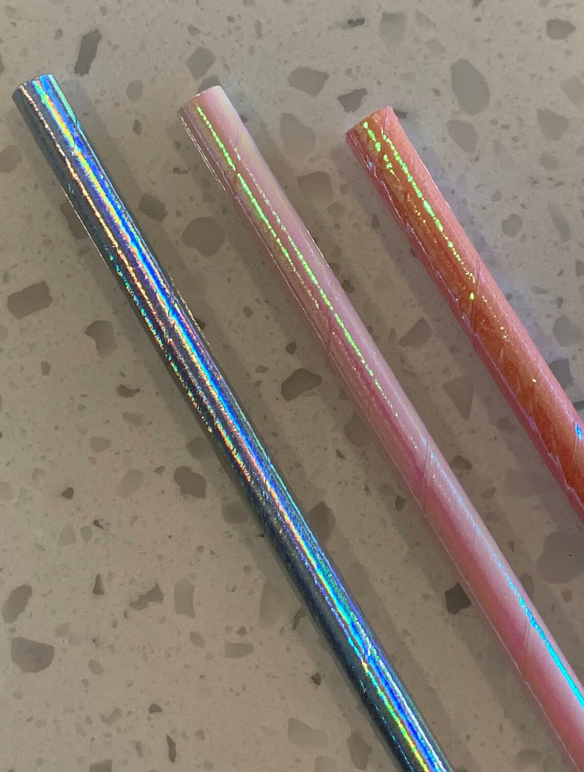 Cocktail Party Paper Straws, Set of 10 Pink, Light Pink, Silver ...