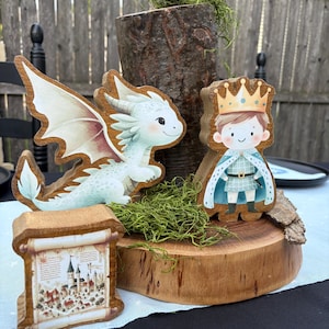 Knights & Dragons Set of 3 Dragons 2 Knights Castle and King Handmade ...