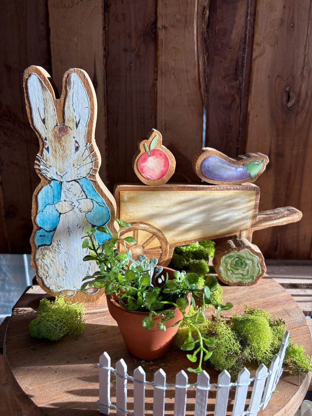 Handmade Wooden Double-sided Peter Rabbit Centerpiece - Etsy