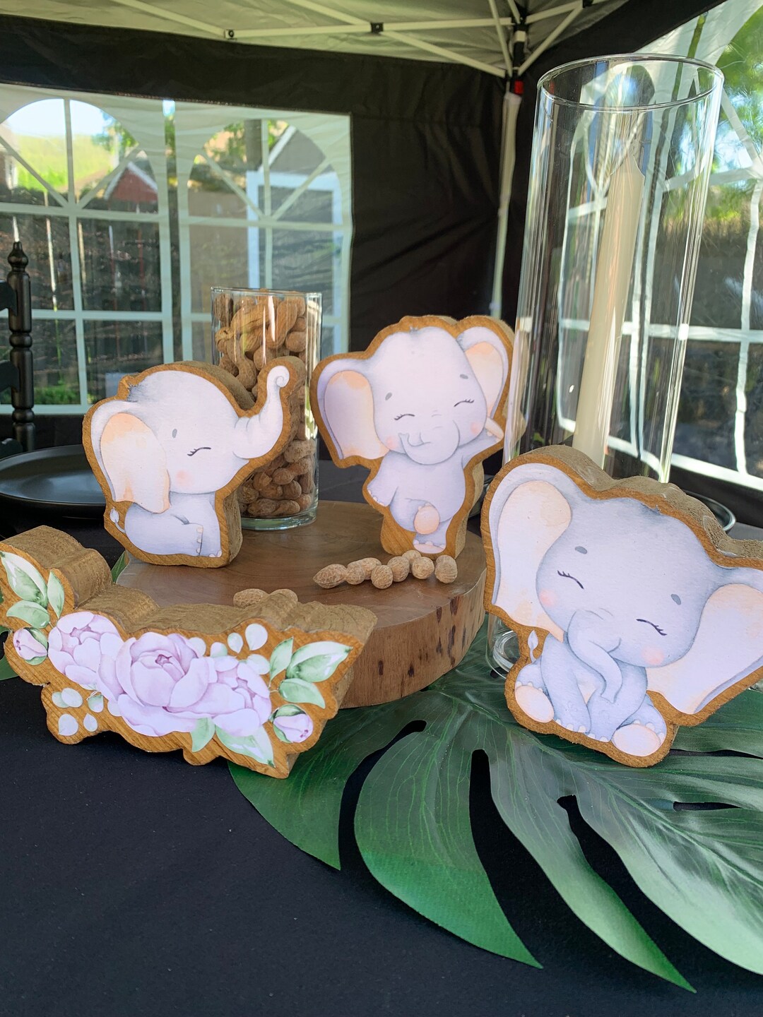 Set of 6 Wooden Enchanting Baby Elephants With 2 Sets of Lavender ...
