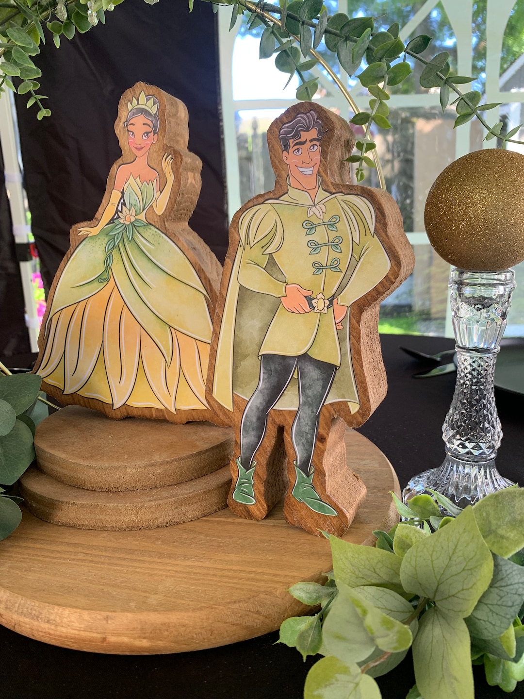 The Princess and the Frog Set of 6 Wooden Characters Tiana Frog Prince ...