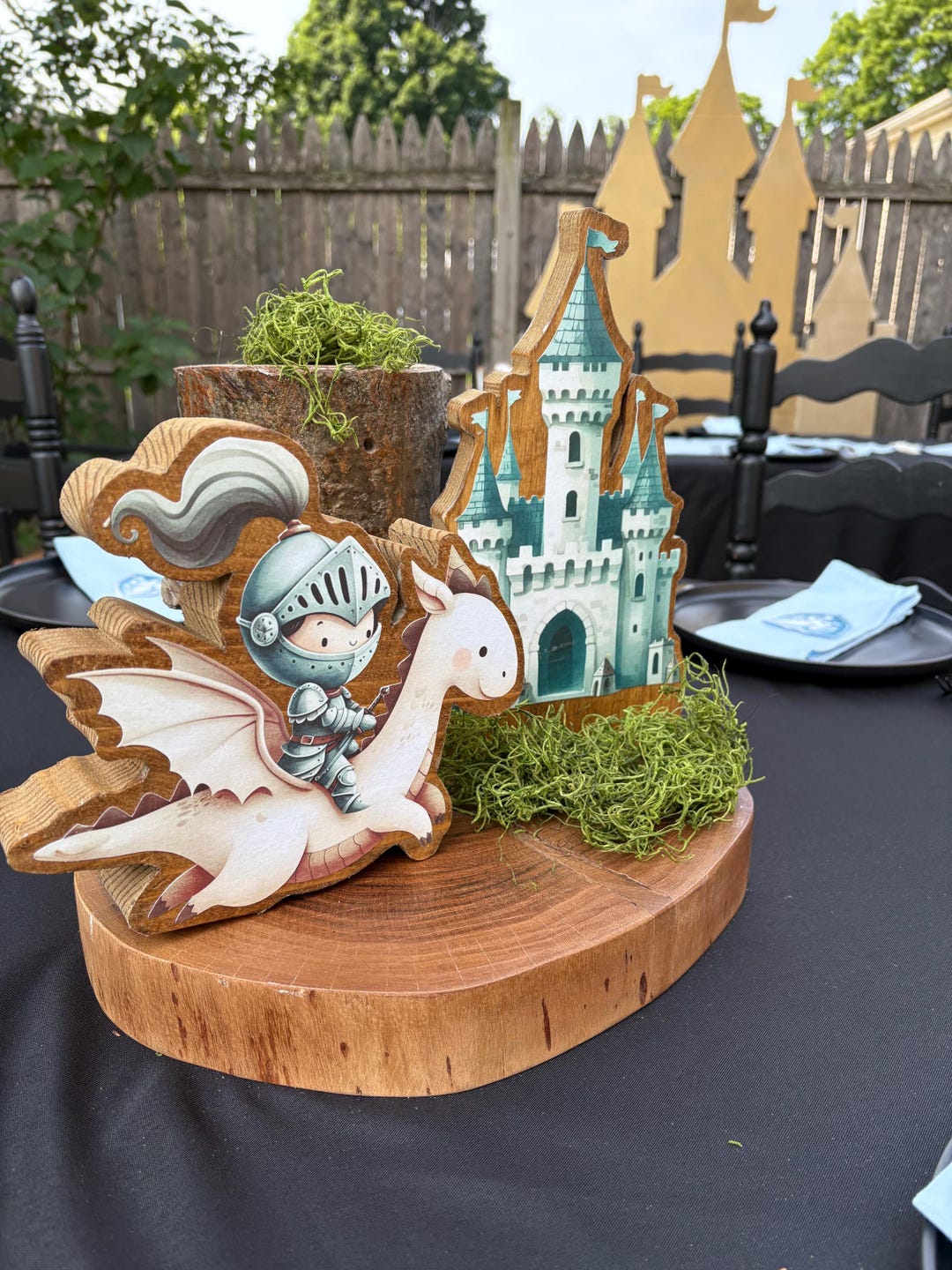 Knights & Dragons Set of 3 Dragons 2 Knights Castle and King Handmade ...