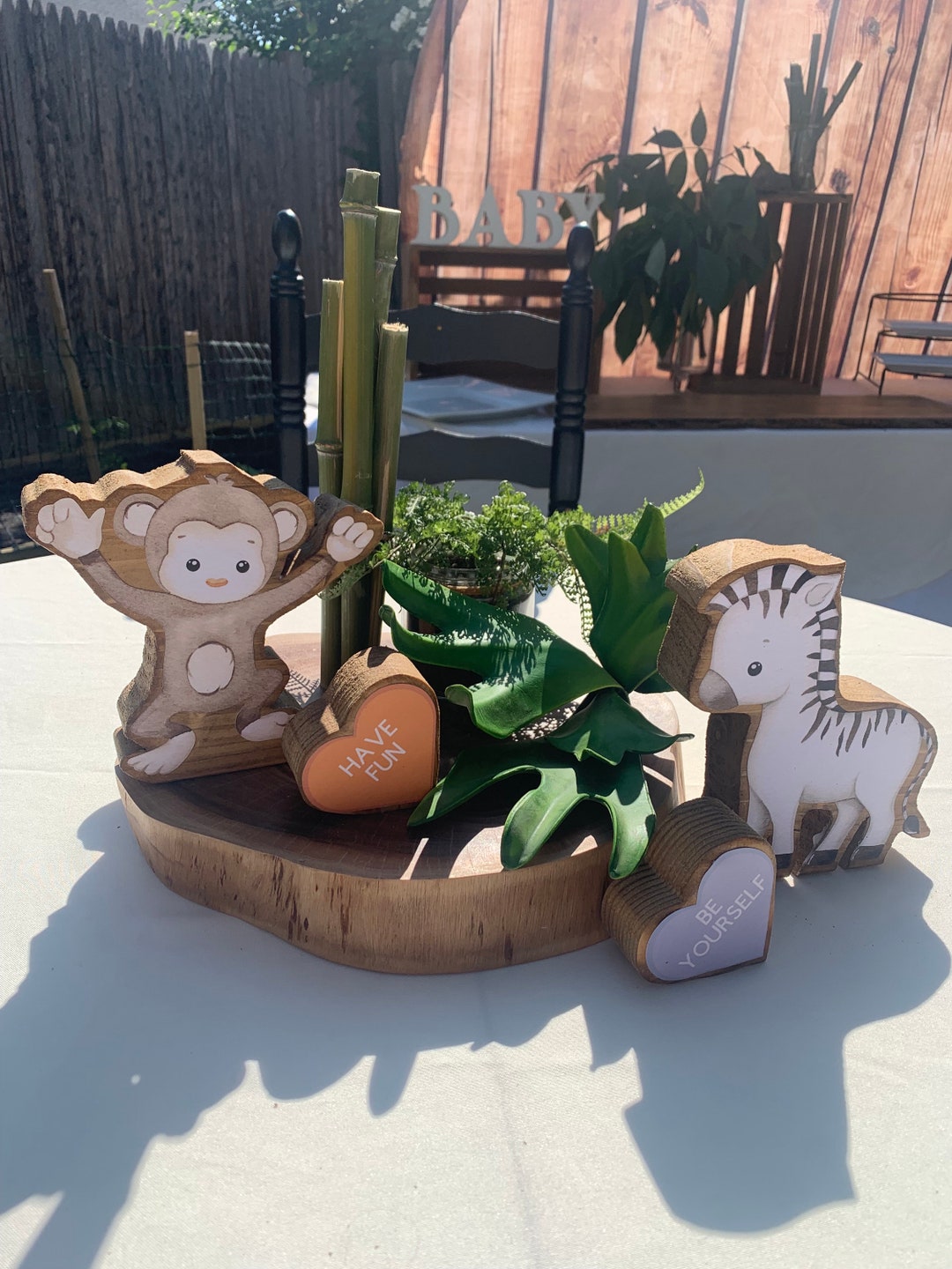 Jungle Safari Wooden Centerpieces for Baby Showers and 1st Birthdays ...