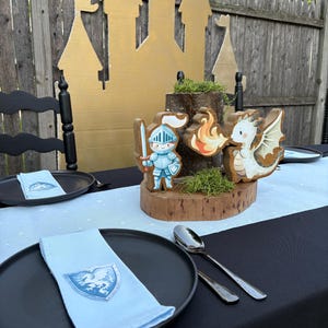 Knights & Dragons Set of 3 Dragons 2 Knights Castle and King Handmade ...