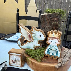 Knights & Dragons Set of 3 Dragons 2 Knights Castle and King Handmade ...