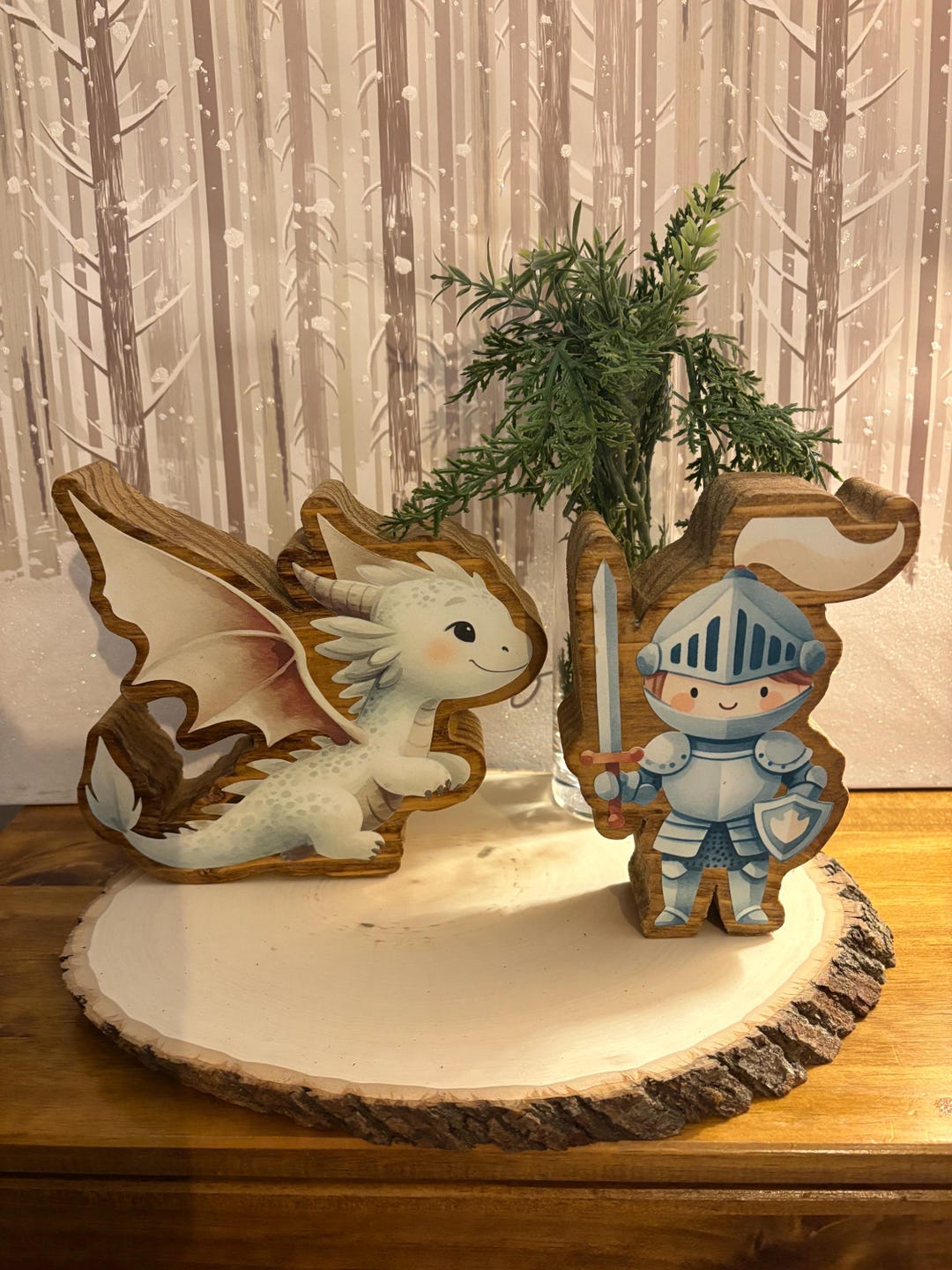 Knights & Dragons Set of 3 Dragons 2 Knights Castle and King Handmade ...
