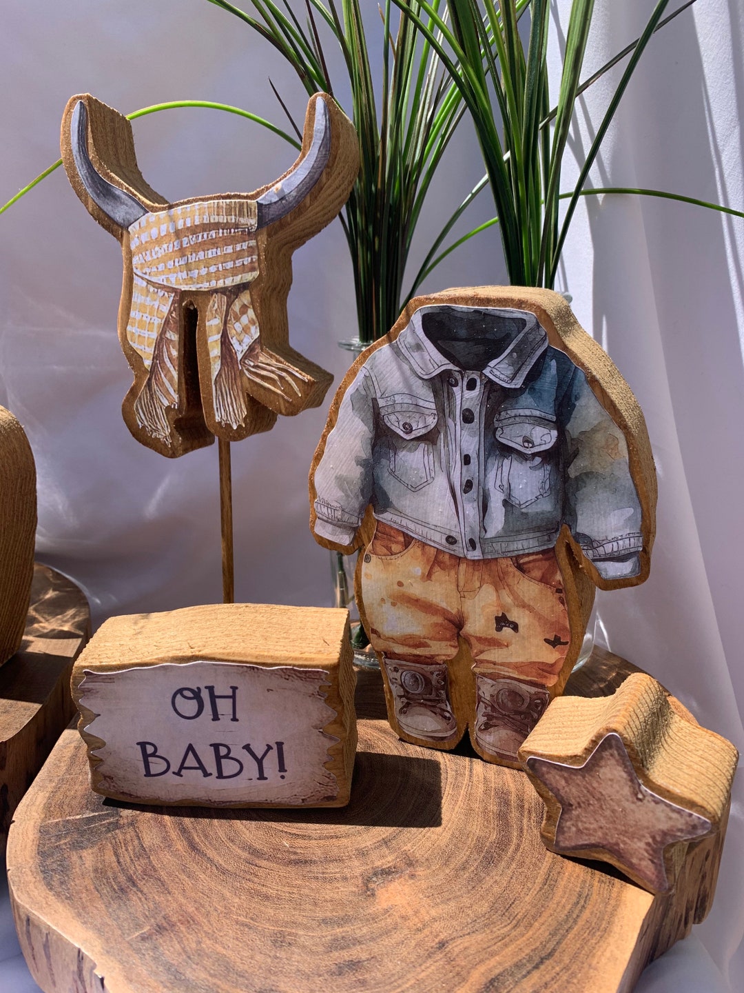 Set #1) BOHO Western Cowboy Centerpiece Sets: Cowboy, Horse, Cactus ...