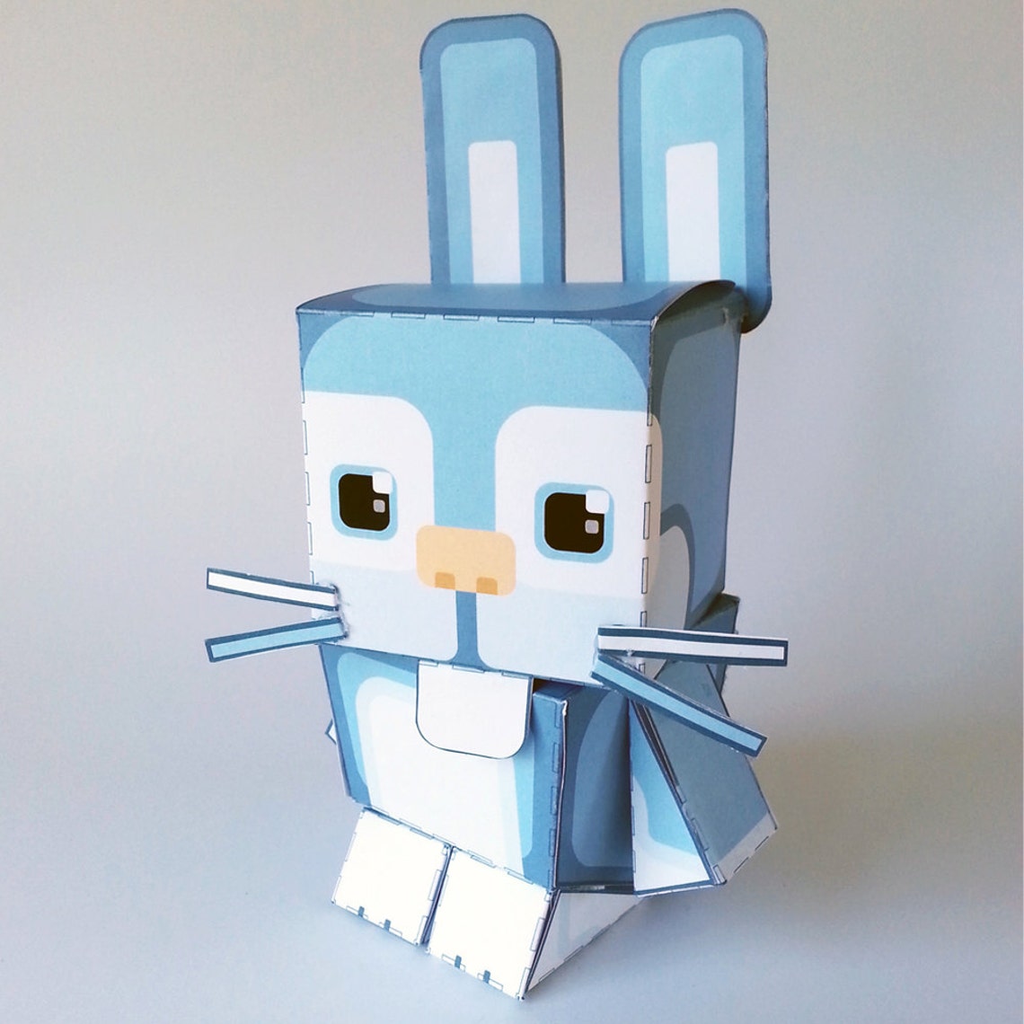 Blue Bunny Paper Craft Activity: DIY Toy (digital Download) - Etsy