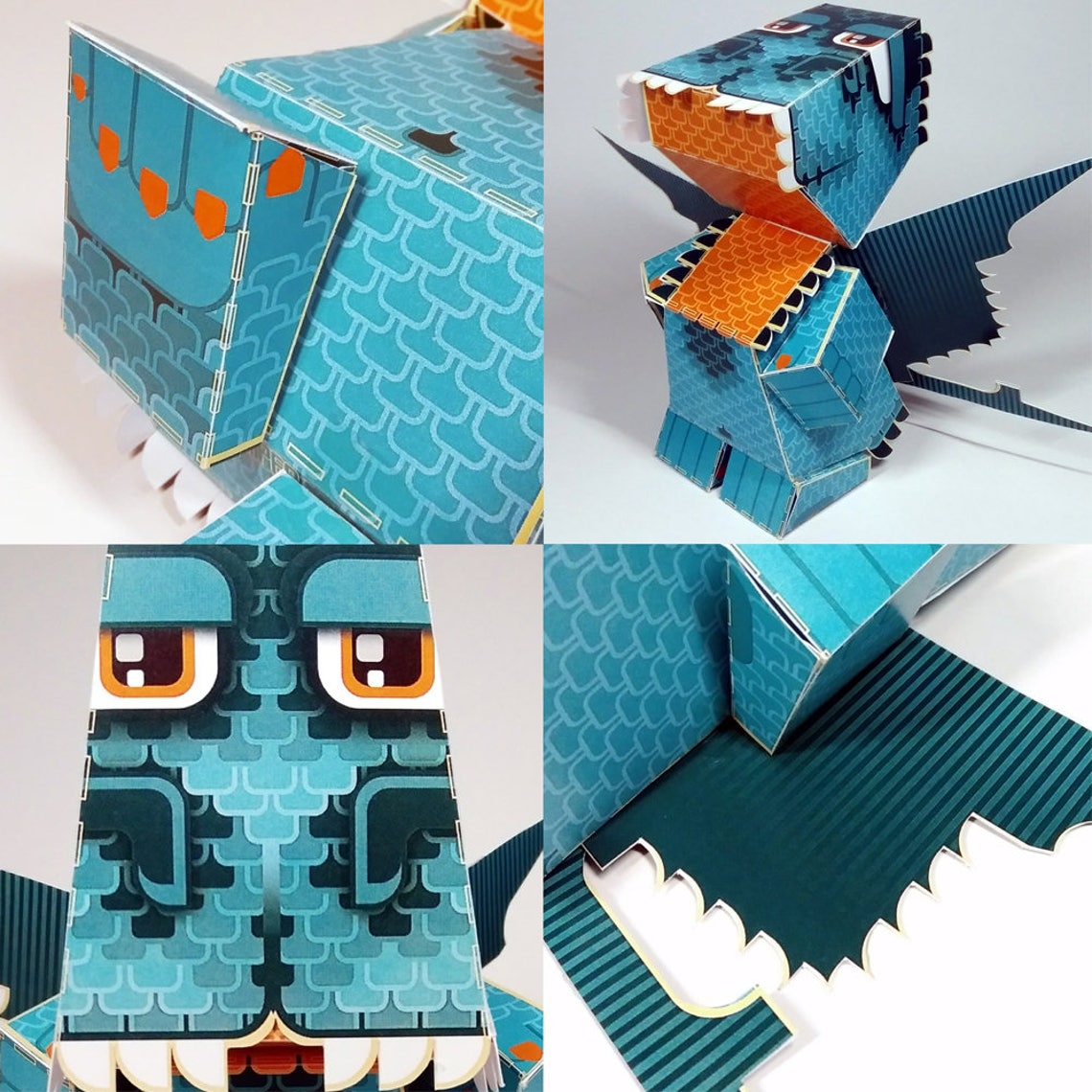 Printable Dragon Paper Toy Craft Activity: Orange and Blue Tribe ...