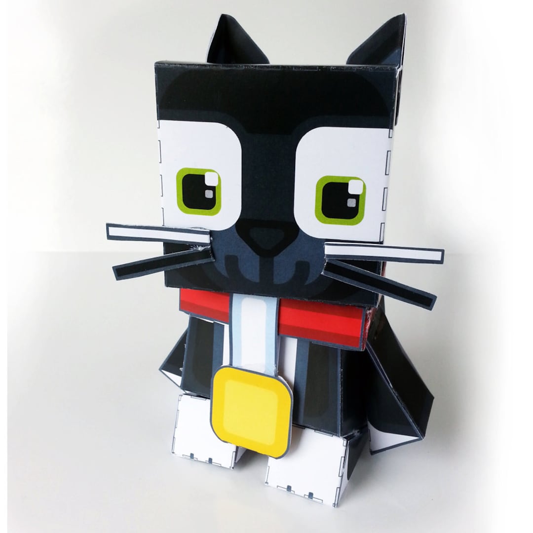 Black Kitty Cat Paper Toy – Printable DIY Craft (digital Download) - Etsy
