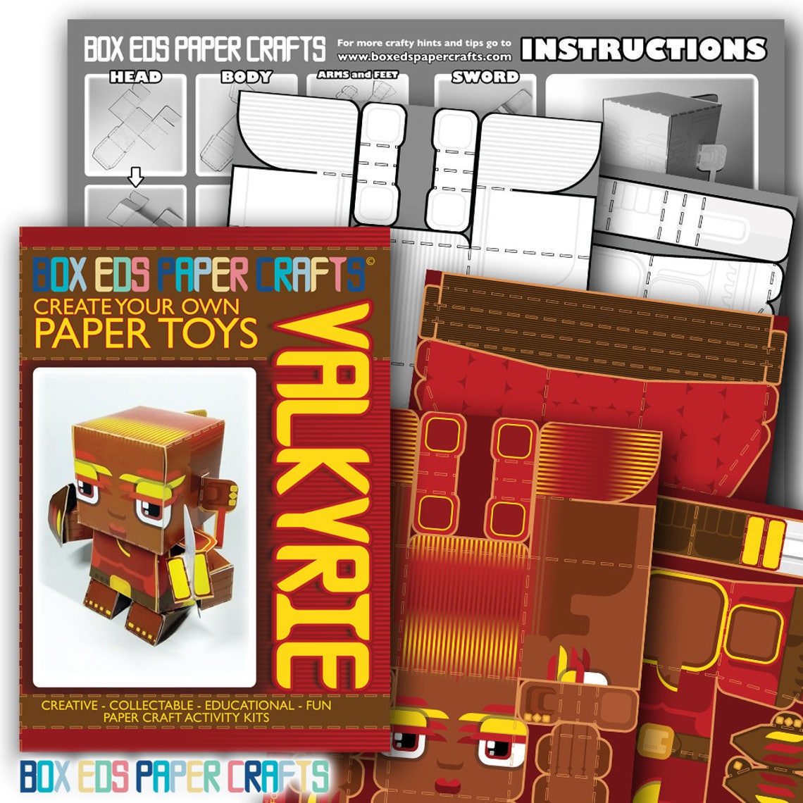 Printable Valkyrie Paper Toy Craft Activity: Red and Gold Tribe ...