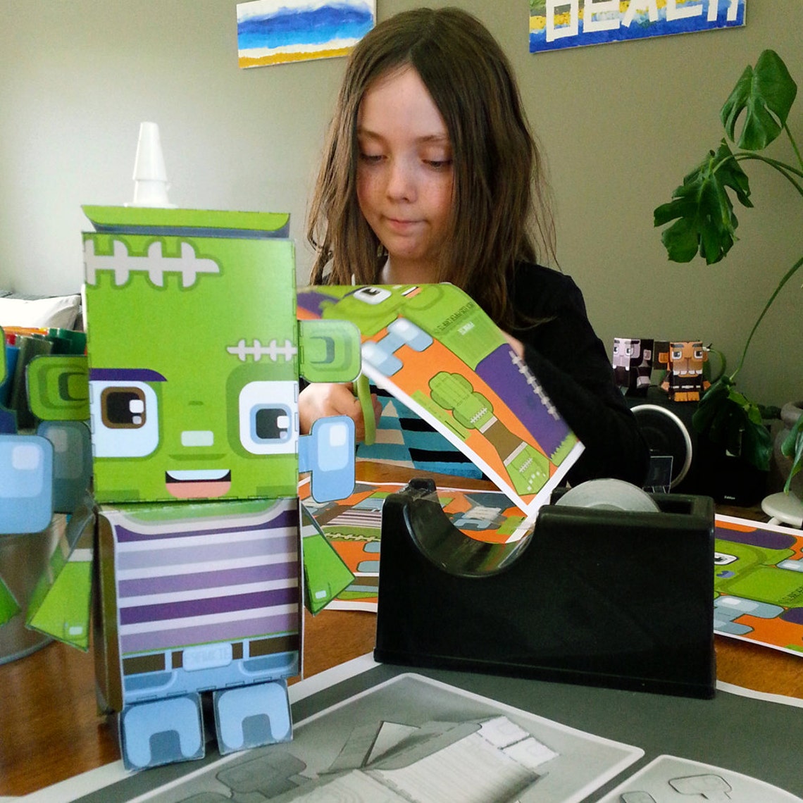 D.I.Y Paper Toy Craft Activity Halloween Monster Frank 50% - Etsy