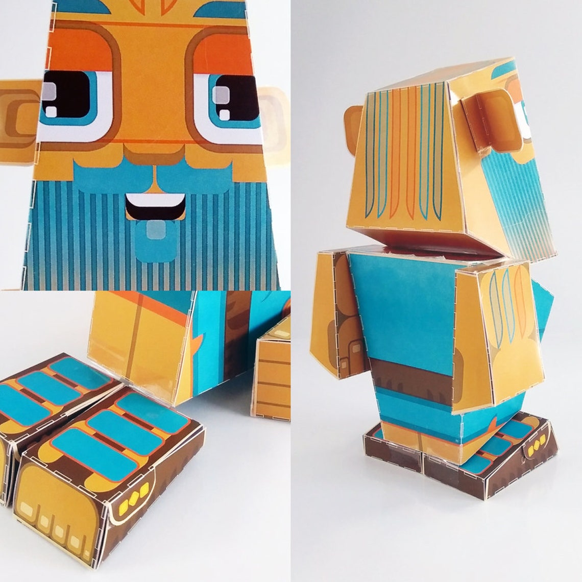 Paper Printable Craft Activity Tribes Giant Orange and Blue 50% of ...