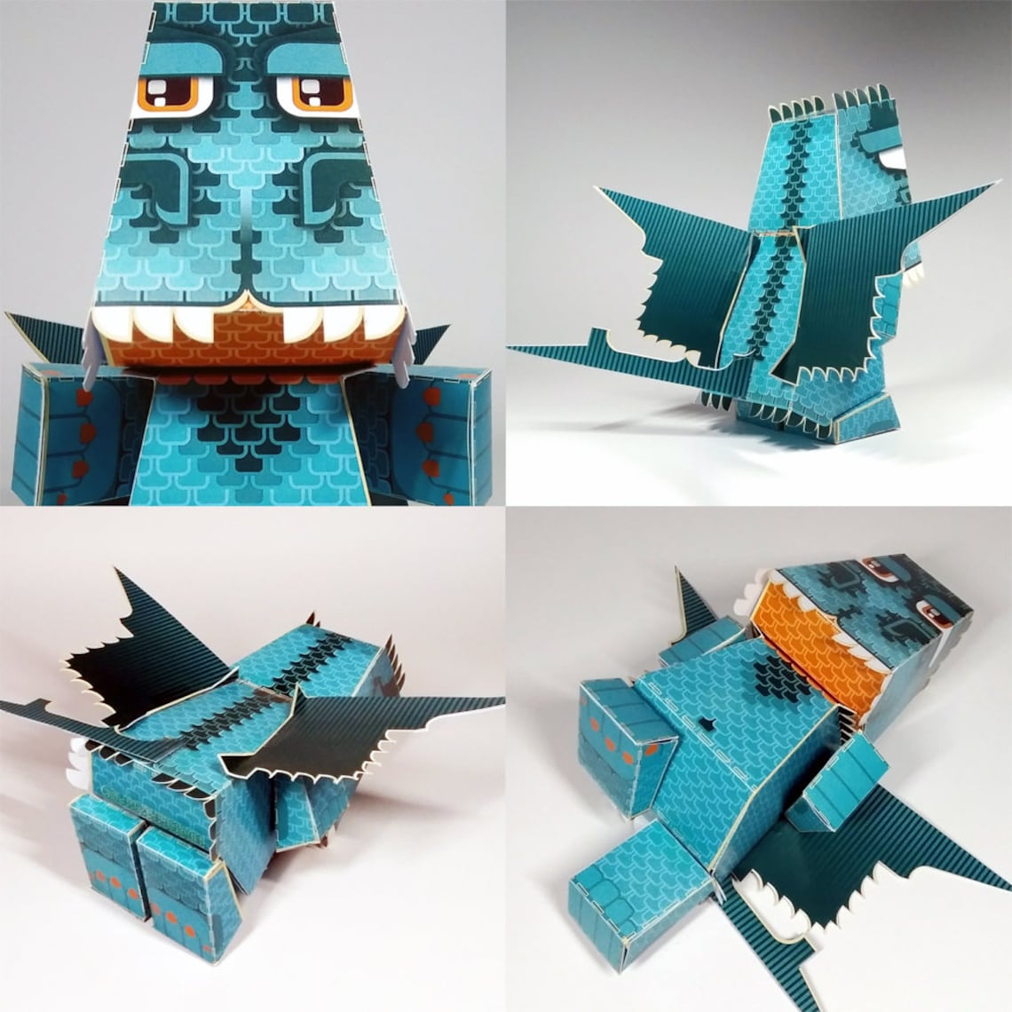 Printable Dragon Paper Toy Craft Activity: Orange and Blue Tribe ...