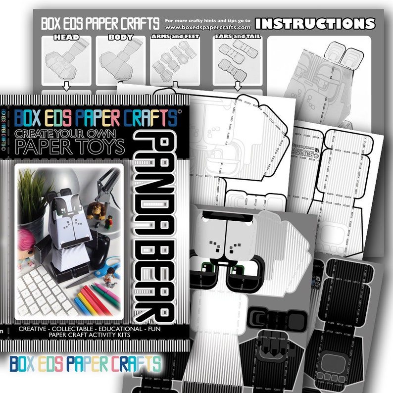 Paper Toy Craft Activity Panda Bear Super D.I.Y Kids Craft Gift for ...